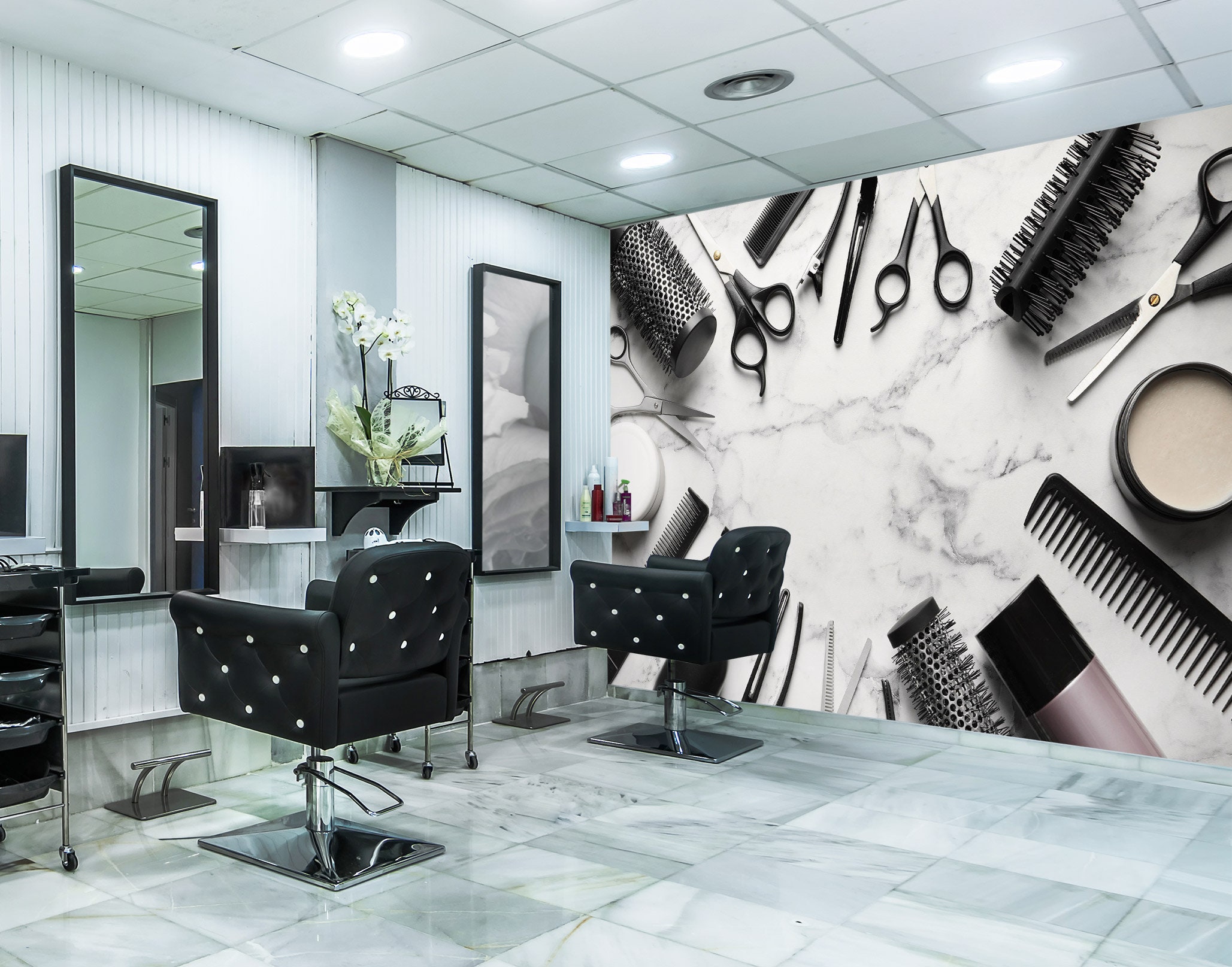 3D Premium Marble L15426 Hair Cut Salon Barber Shop Commercial ...