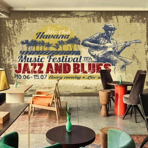 Retro Wall Mural - Etsy