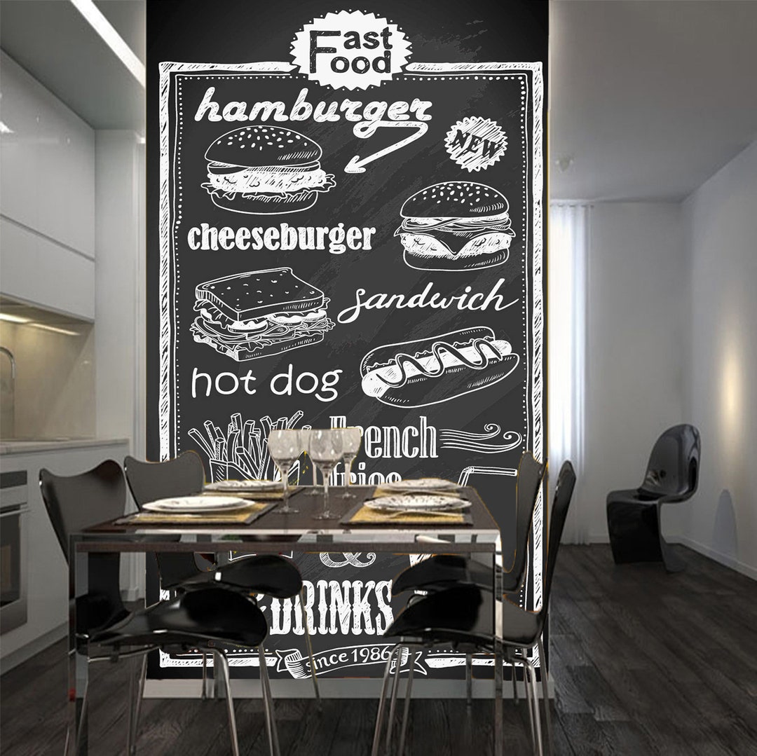 3D Fast Food Painting L16193 Removable Wallpaper Self Adhesive ...