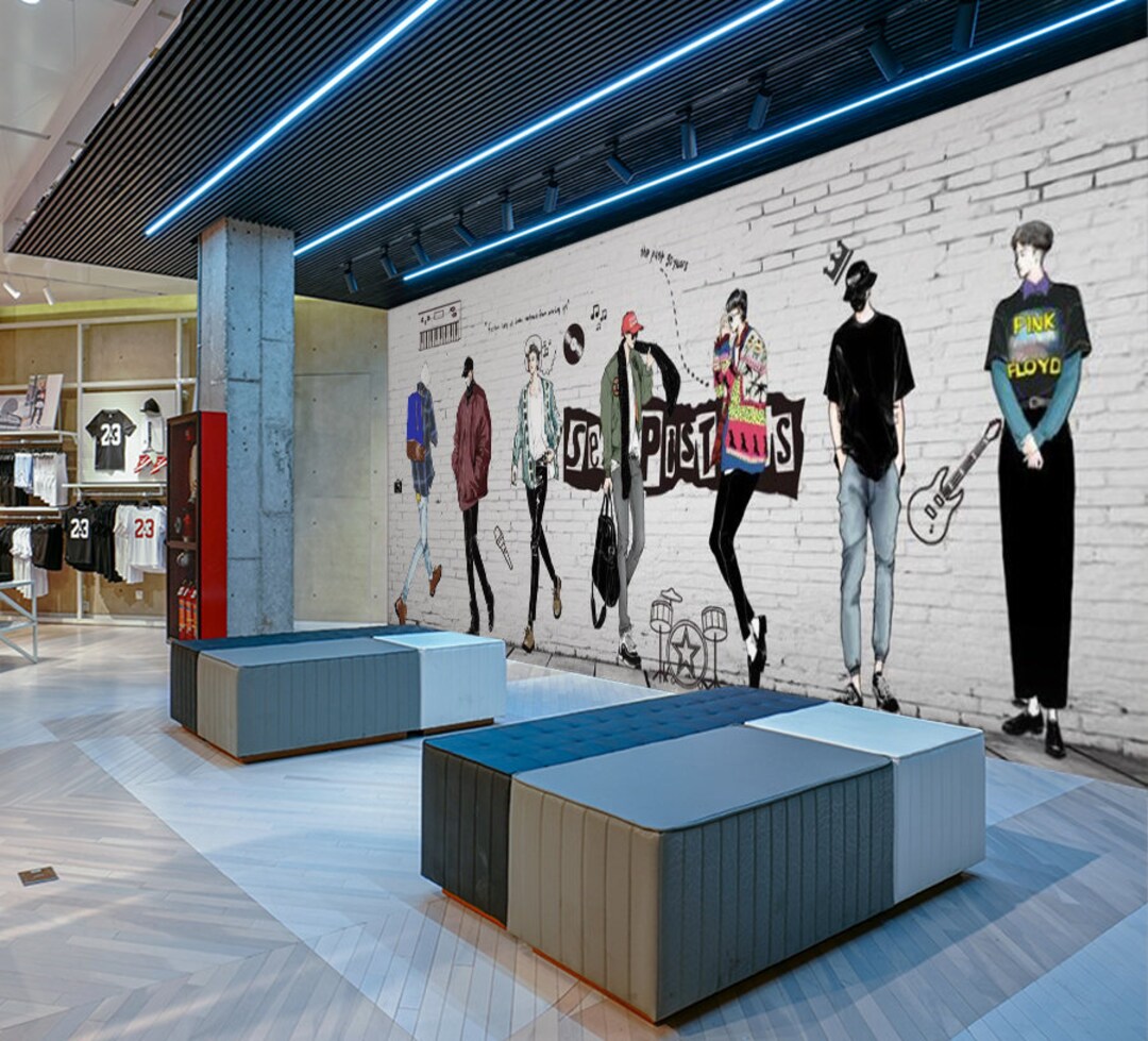 3D Men's Fashion Retail L2029 Commercial Removable Wallpaper Self ...