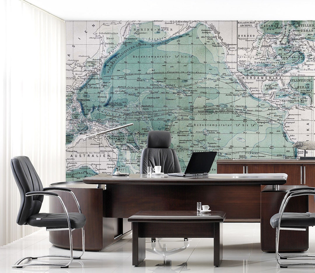3D Map Indication Office L1303 Commercial Removable Wallpaper Self ...