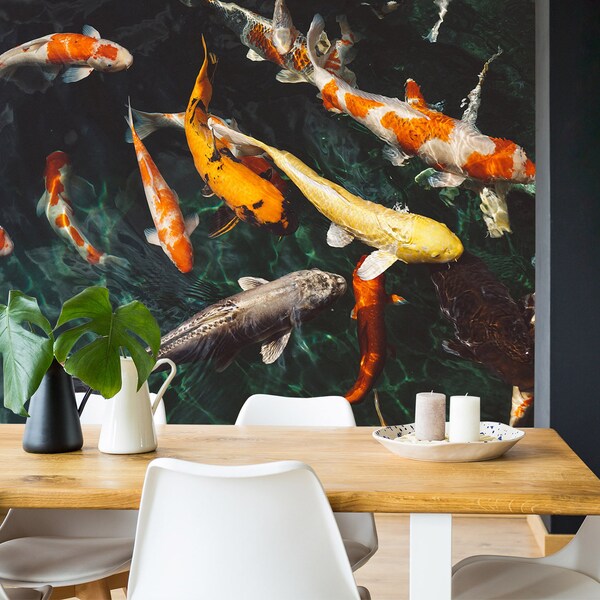 Koi Mural Wallpaper - Etsy