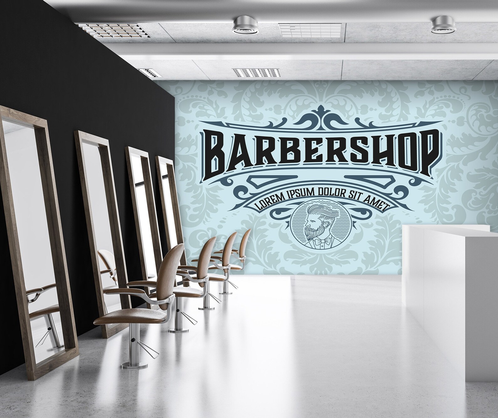 3D Leaf Pattern L15458 Hair Cut Salon Barber Shop Commercial Removable ...