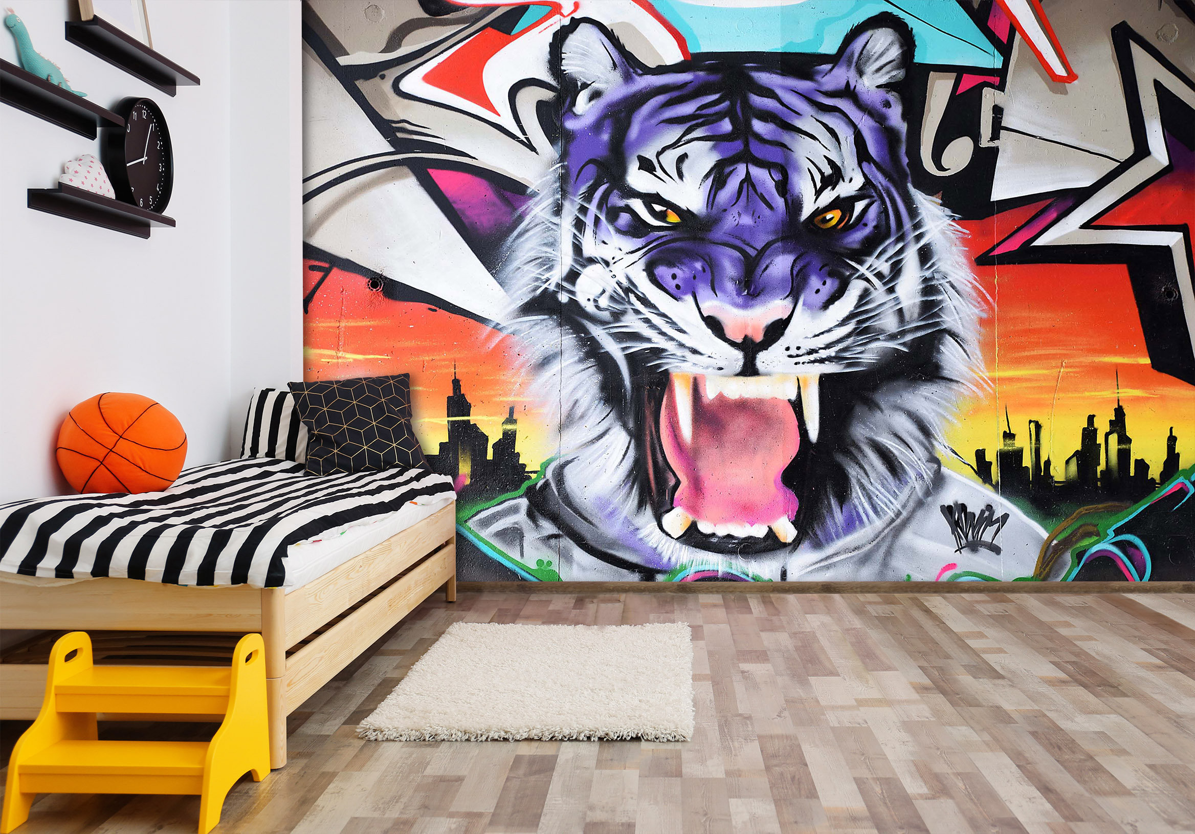 3d Purple Tiger Wallpaper