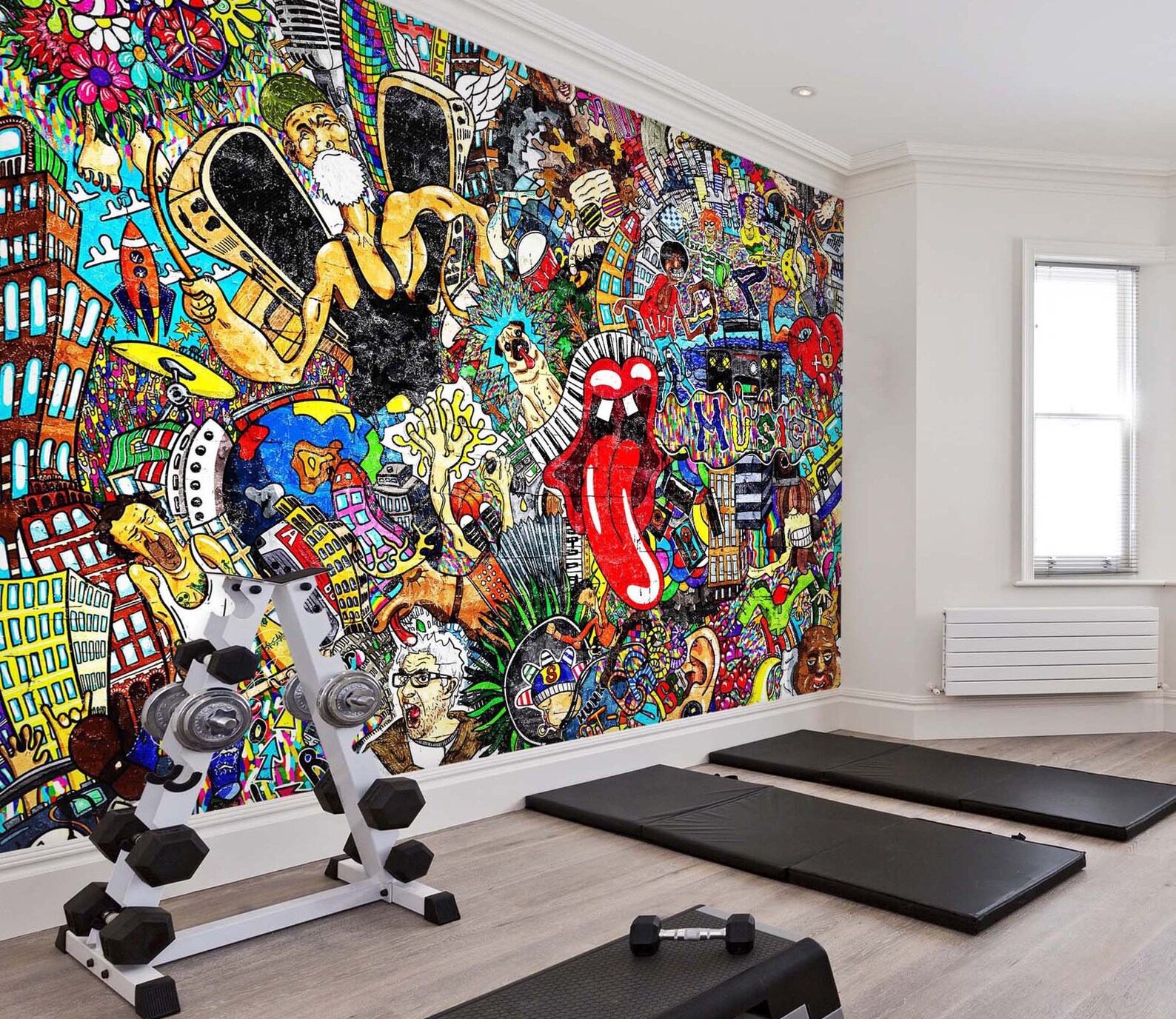 3D Fantasy Graffiti Gym L1286 Commercial Removable Wallpaper - Etsy
