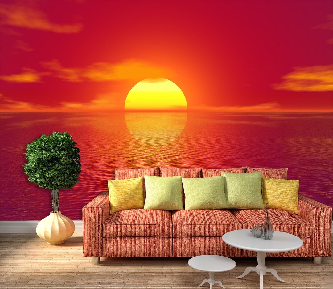 3D Stunning Sunset L9059 Removable Wallpaper Self Adhesive Wallpaper ...