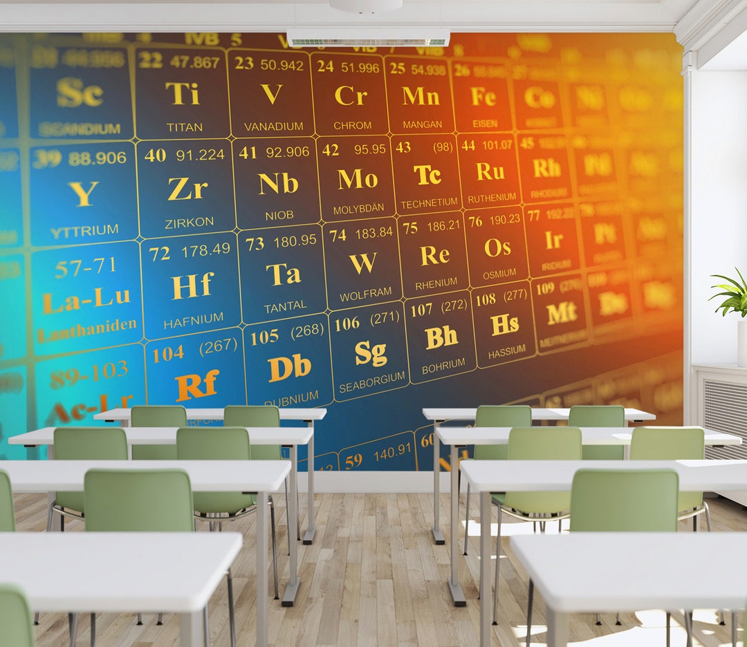 3D Chemical Element Table L1402 Commercial Removable Wallpaper Self ...