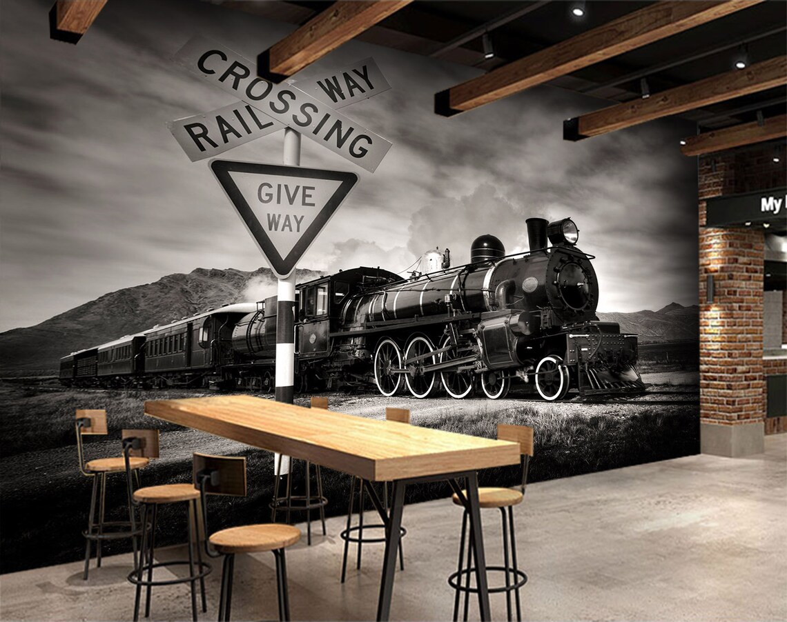 3D Train Route Transport L542 Removable Wallpaper Self Adhesive ...