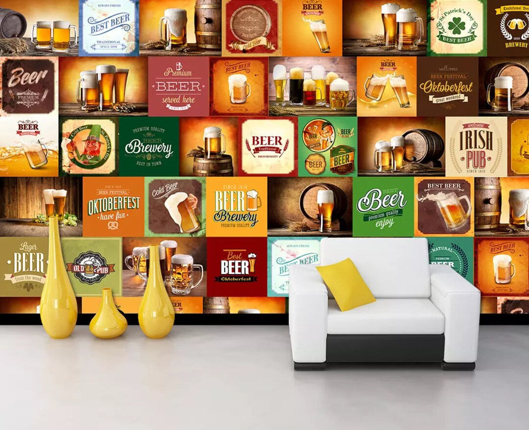 3D Good Beer L18865 Removable Wallpaper Self Adhesive Wallpaper Extra ...