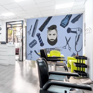 3D Light Purple Art L15445 Hair Cut Salon Barber Shop Commercial ...