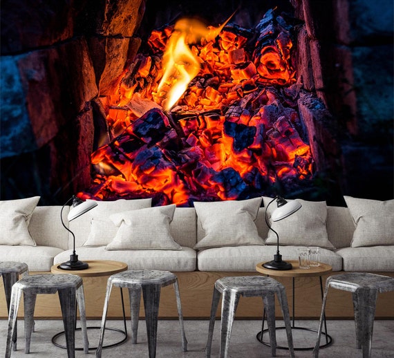 3d Fireplace Wallpaper