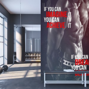 3D Goals Achieved L10695 Gym Removable Wallpaper Self Adhesive ...