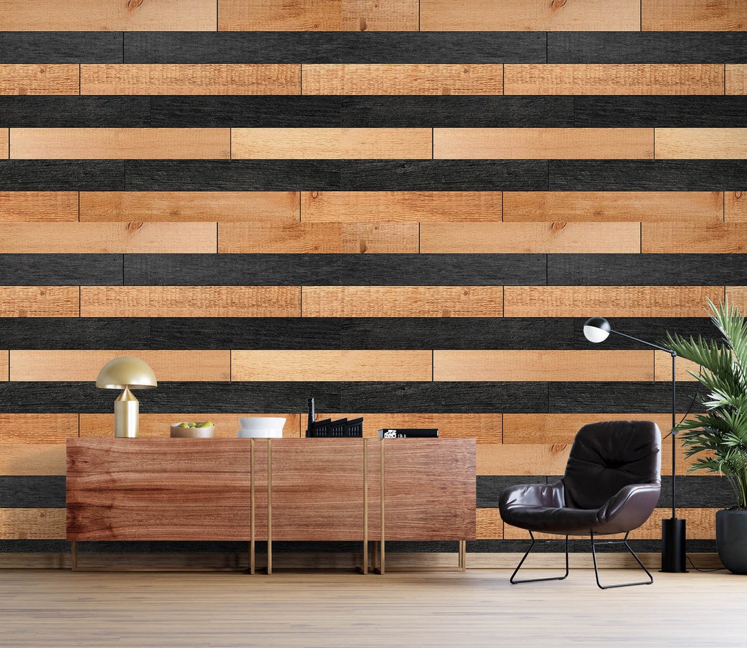 3D Black Wood Design L8470 Removable Wallpaper Self Adhesive - Etsy