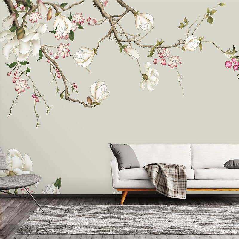Magnolia Mural - Etsy