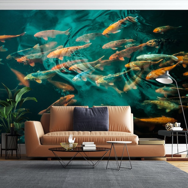 Koi Mural Wallpaper - Etsy