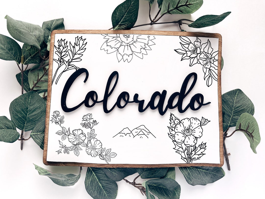 COLORADO Wood Wall Art: Map of Colorado State Sign With Local State ...