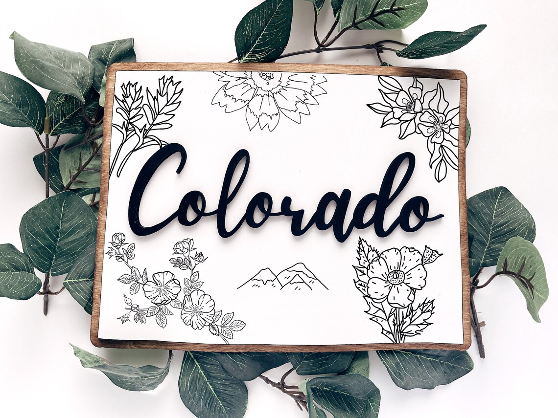 COLORADO Wood Wall Art: Map of Colorado State Sign With Local - Etsy