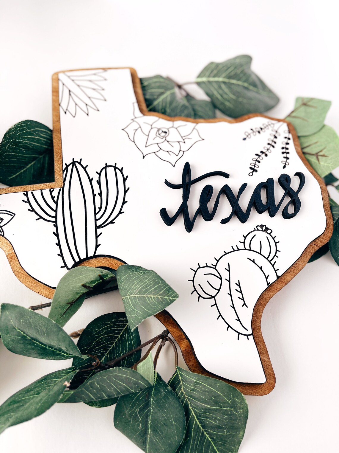 TEXAS Wood Wall Art: Map of Texas With Local State Flowers - Etsy