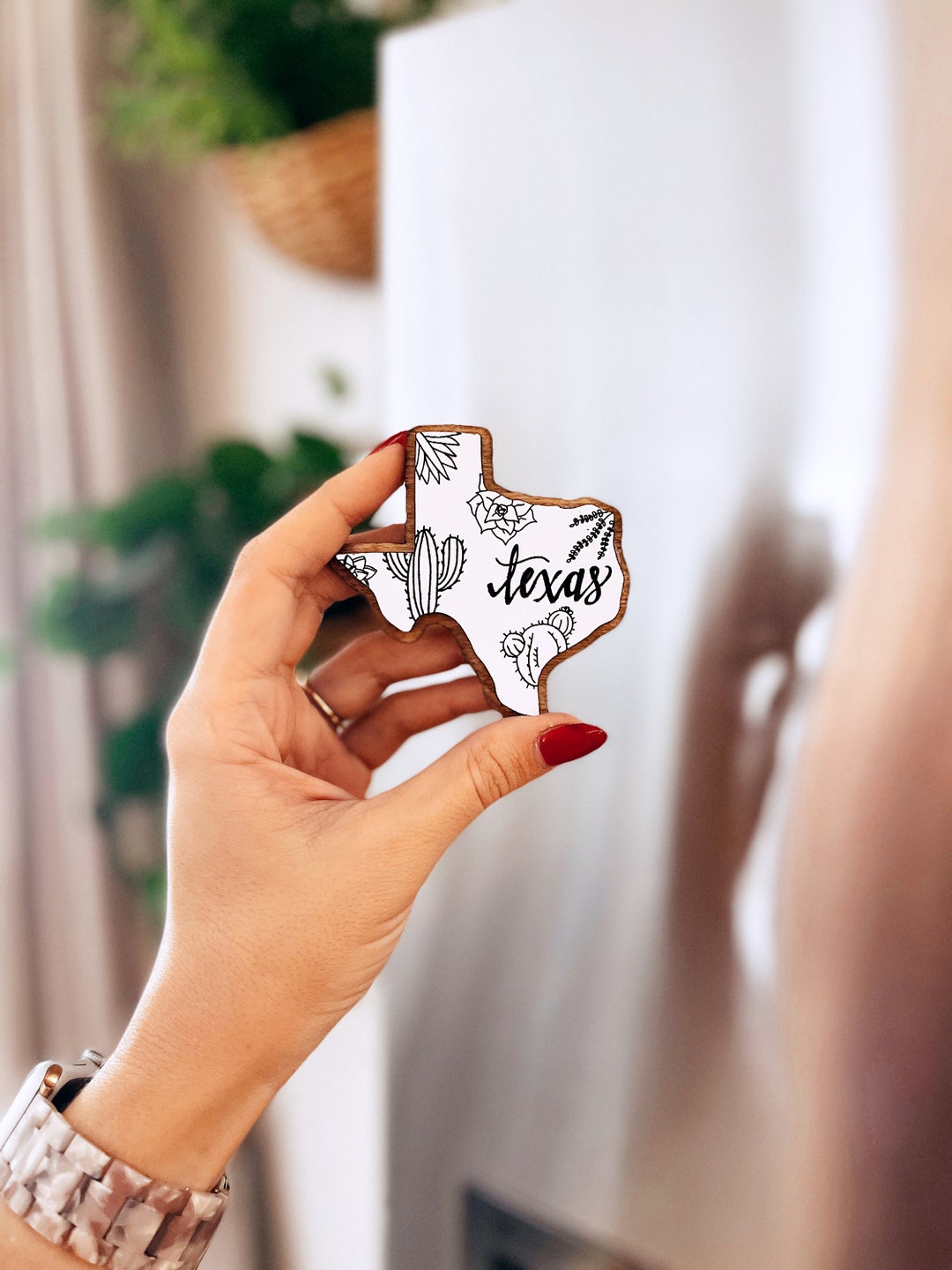 TEXAS State Magnet, Texas Flowers, Texas Gift for Her, Texas Art, Texas ...