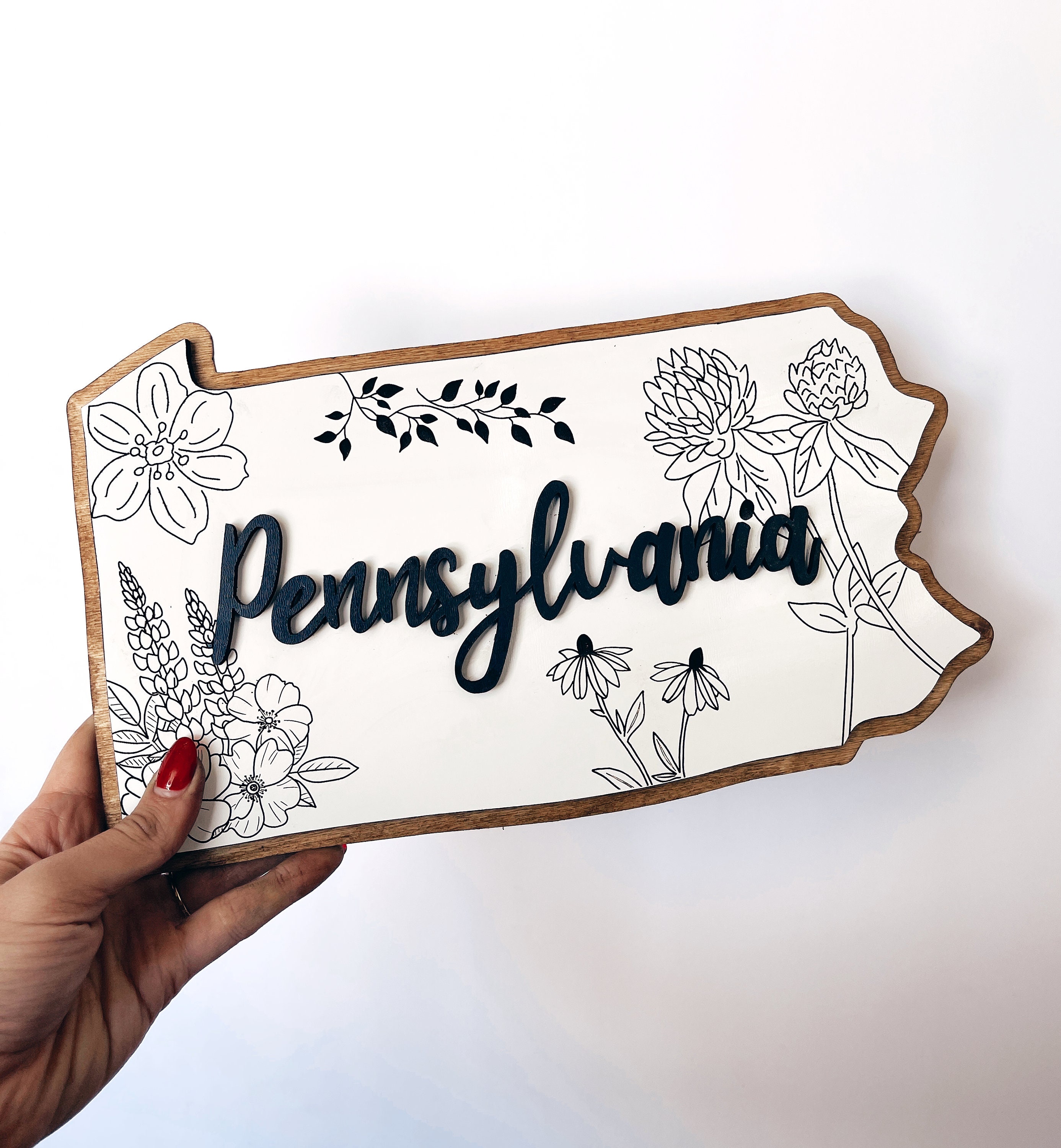 PENNSYLVANIA Wood Wall Art: Map of Pennsylvania With Local - Etsy