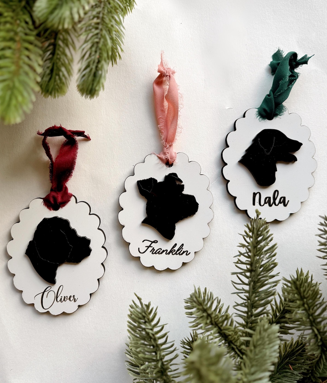 Personalized Silhouette Ornament - Custom Pet Profile Keepsake ...