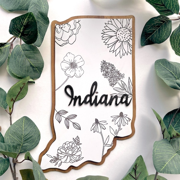 Indiana State Sign - Etsy