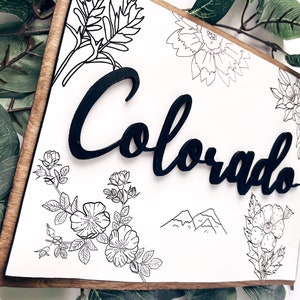 COLORADO Wood Wall Art: Map of Colorado State Sign With Local State ...