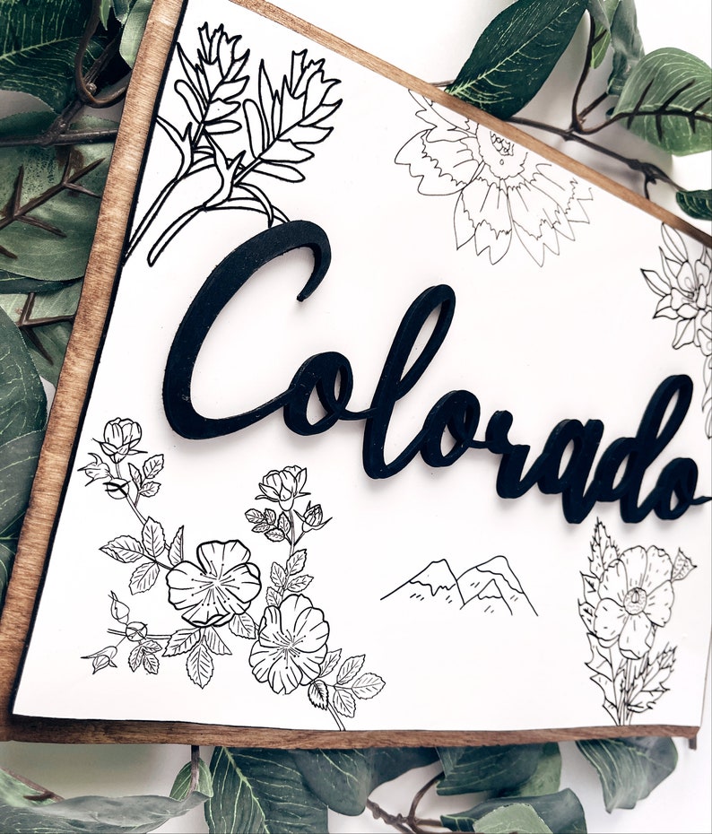 COLORADO Wood Wall Art: Map of Colorado State Sign With Local - Etsy