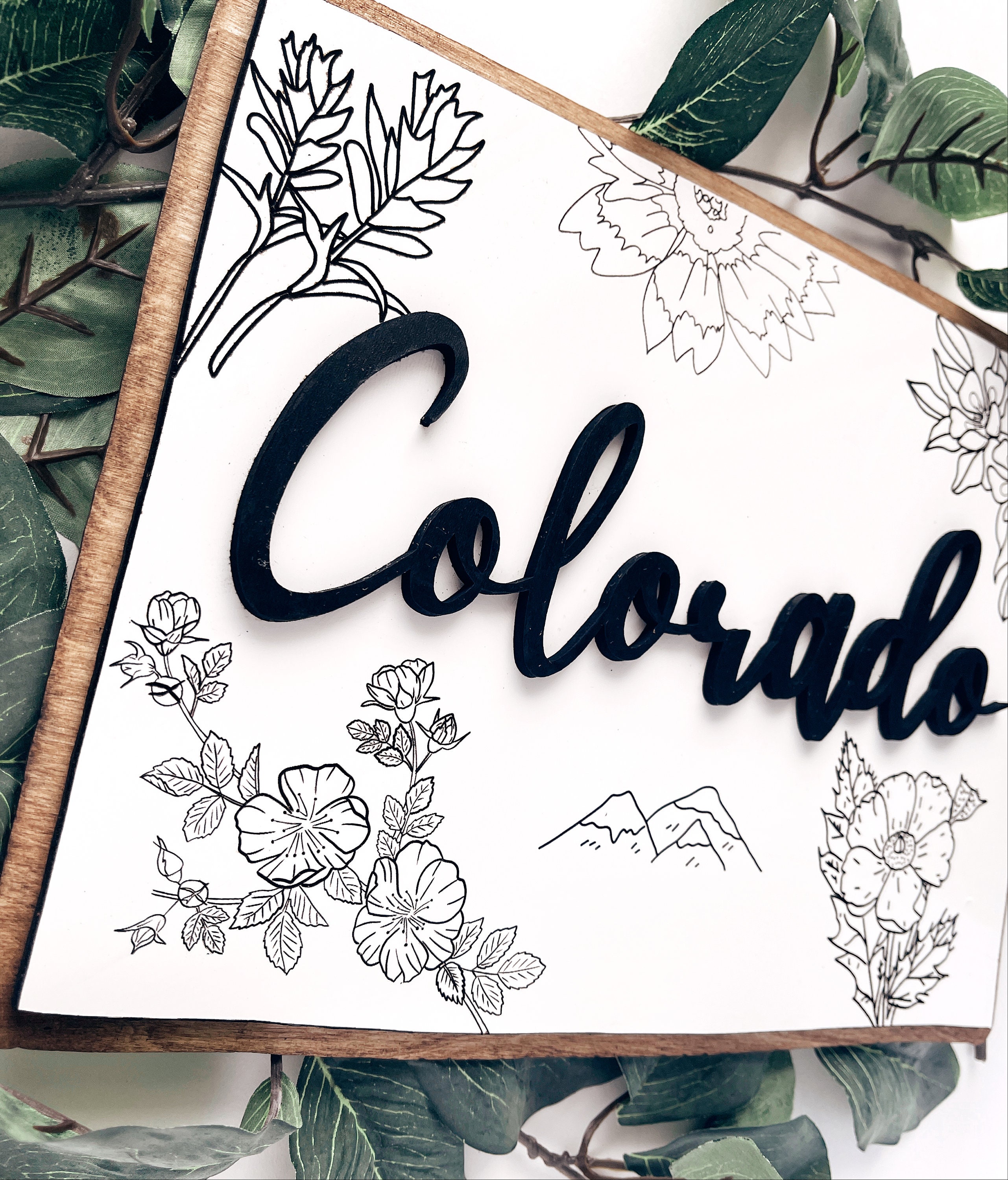 COLORADO Wood Wall Art: Map of Colorado State Sign With Local - Etsy