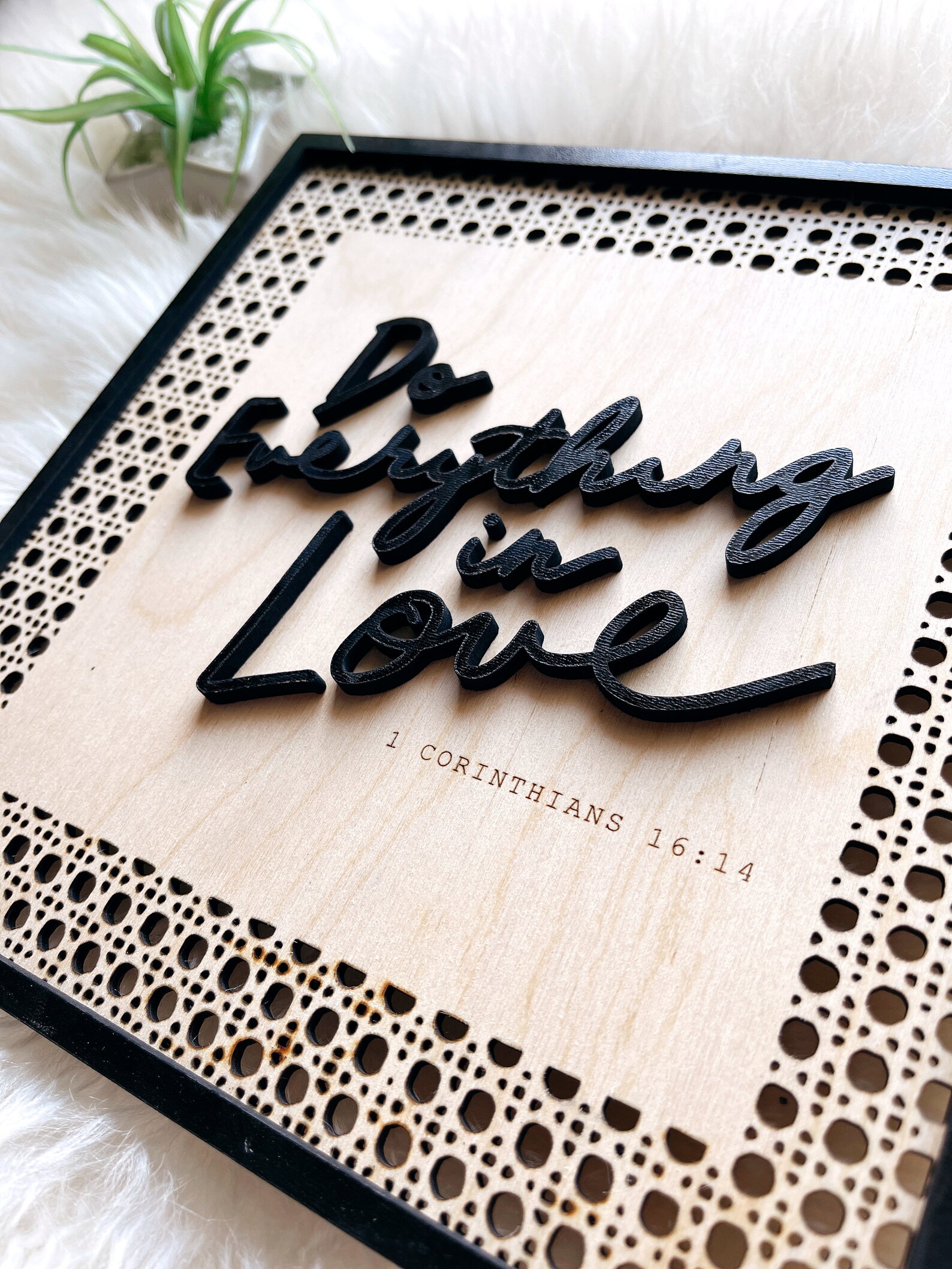 Do Everything in Love Boho Sign Rattan Shelf Sign Laser - Etsy