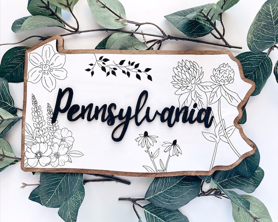 PENNSYLVANIA Wood Wall Art: Map of Pennsylvania With Local - Etsy