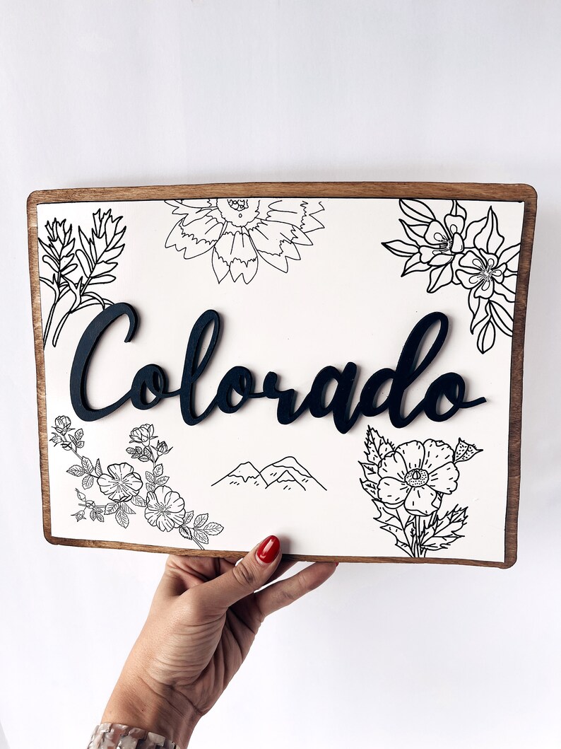 COLORADO Wood Wall Art: Map of Colorado State Sign With Local - Etsy