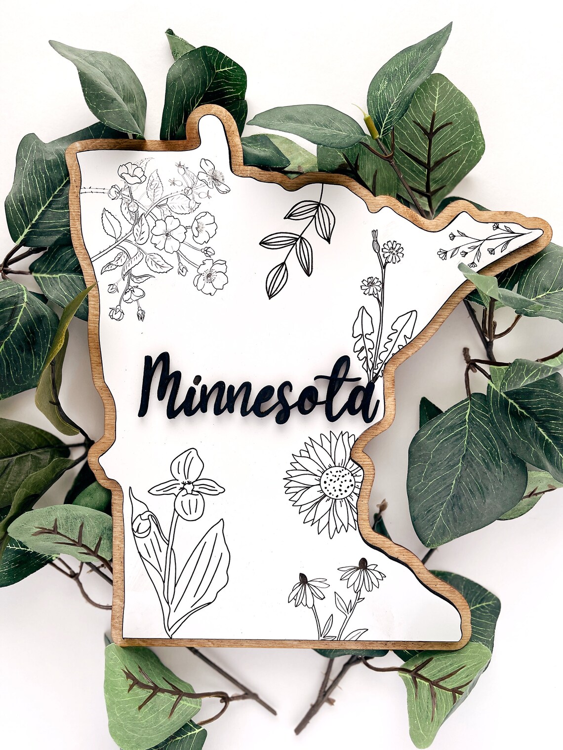 MINNESOTA Wood Wall Art: Map of Minnesota With Local State - Etsy
