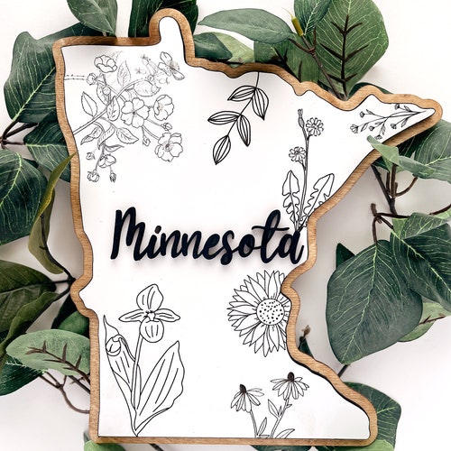 MINNESOTA Wood Wall Art: Map of Minnesota With Local State - Etsy