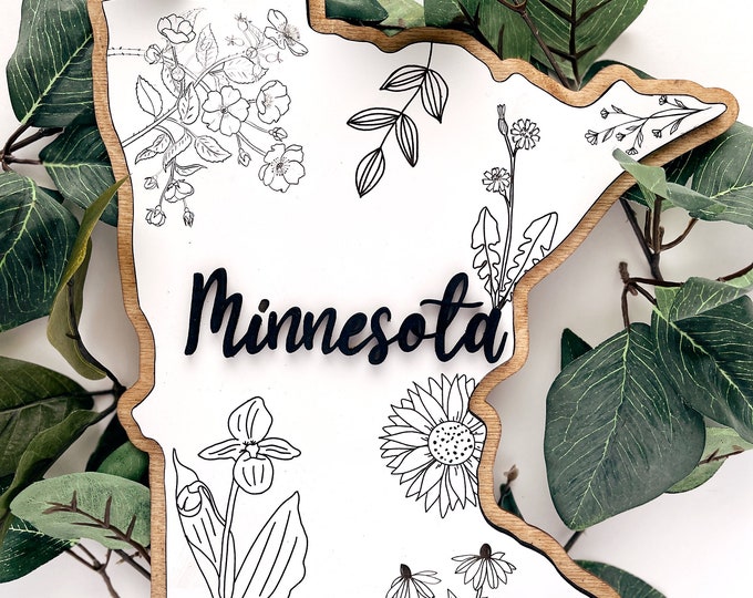 MINNESOTA Wood Wall Art: Map of Minnesota With Local State - Etsy
