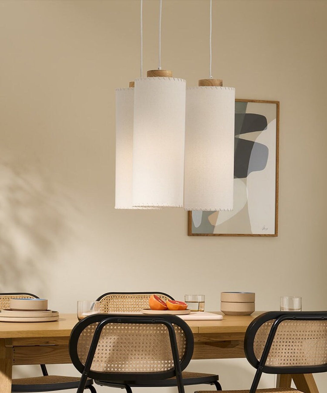 Japanese Chandelier,nordic Chandeliers,wabi Sabi Fabric Pendant Light ...