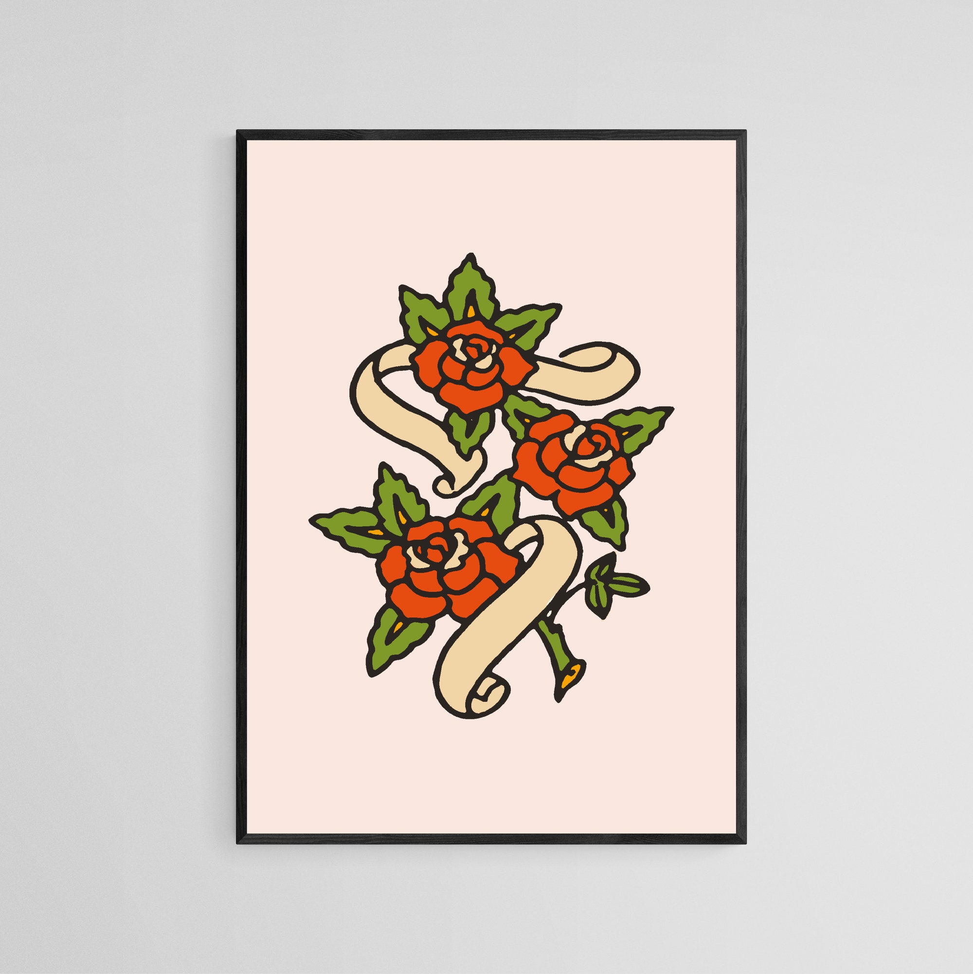 Rose Tattoos With Scroll