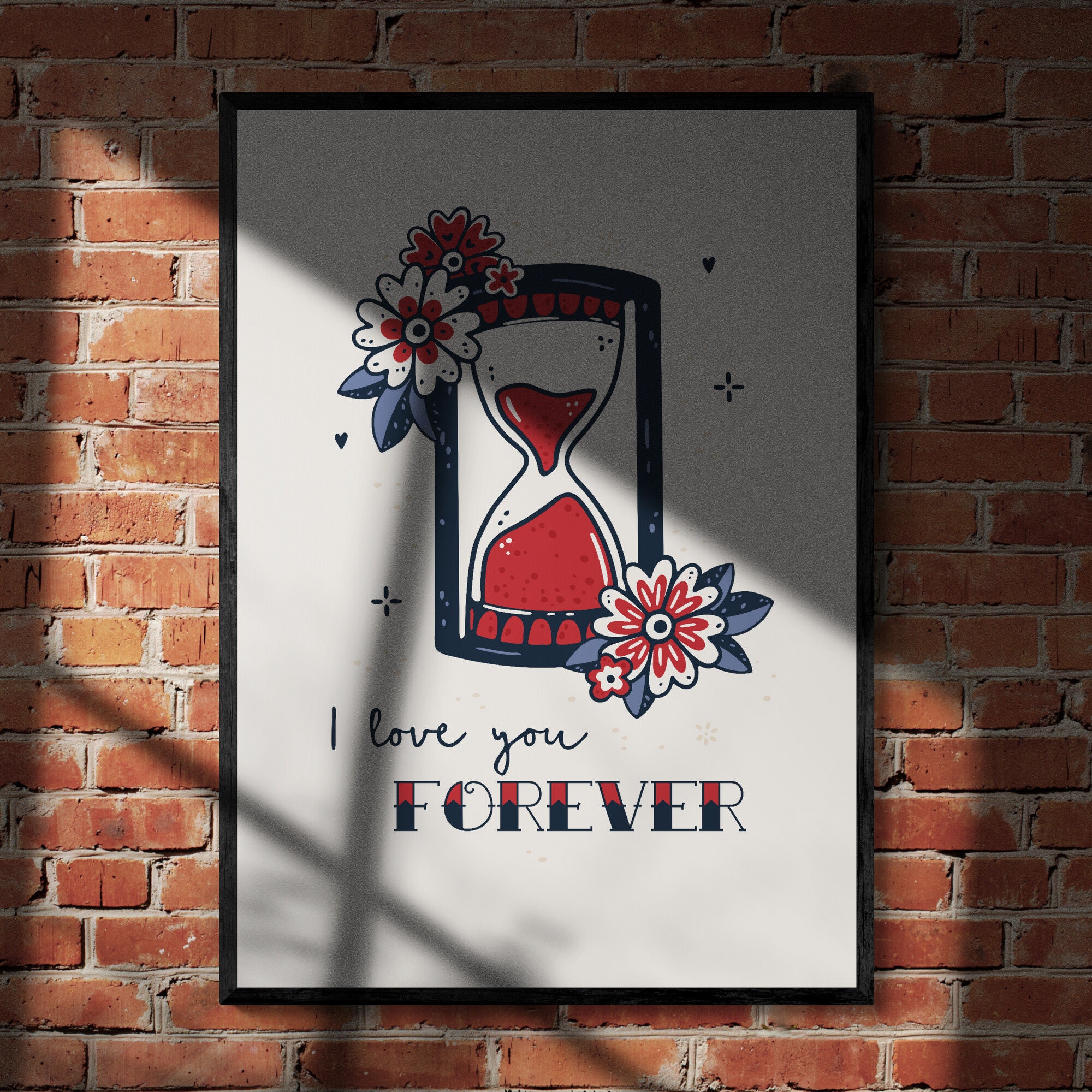 Love Egg Timer Tattoo Style Wall Art Print Tattoo Flash Wall - Etsy