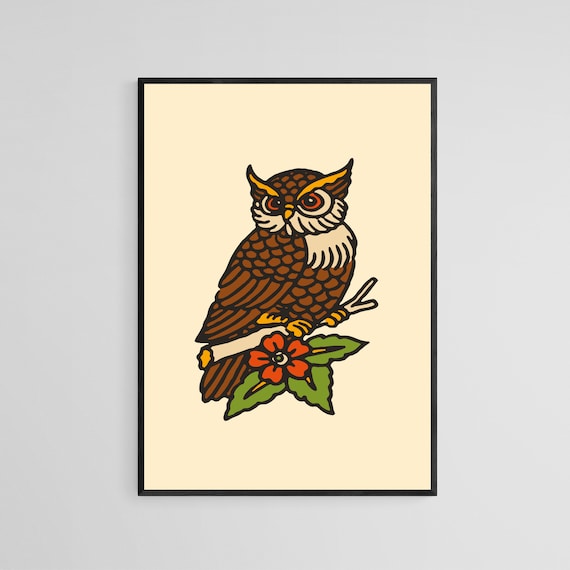 Traditional Owl Flash Full Color Traditional Owl Tattoo By Dimas