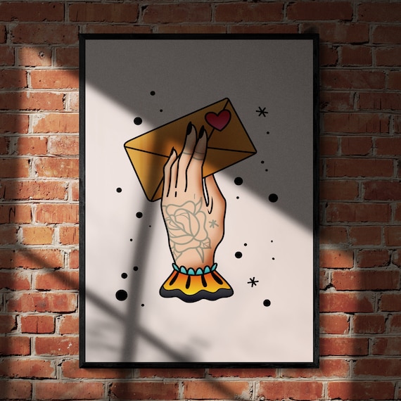 Hand Envelope Tattoos
