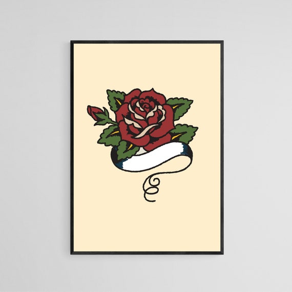 Rose Tattoos With Scroll