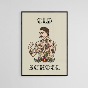 Old School Boxer Tattoo Style Wall Art Print Tattoo Flash - Etsy