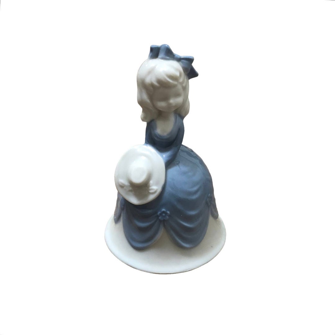 Vintage 1950's Enesco Blue & White Porcelain Southern Belle Figurine ...
