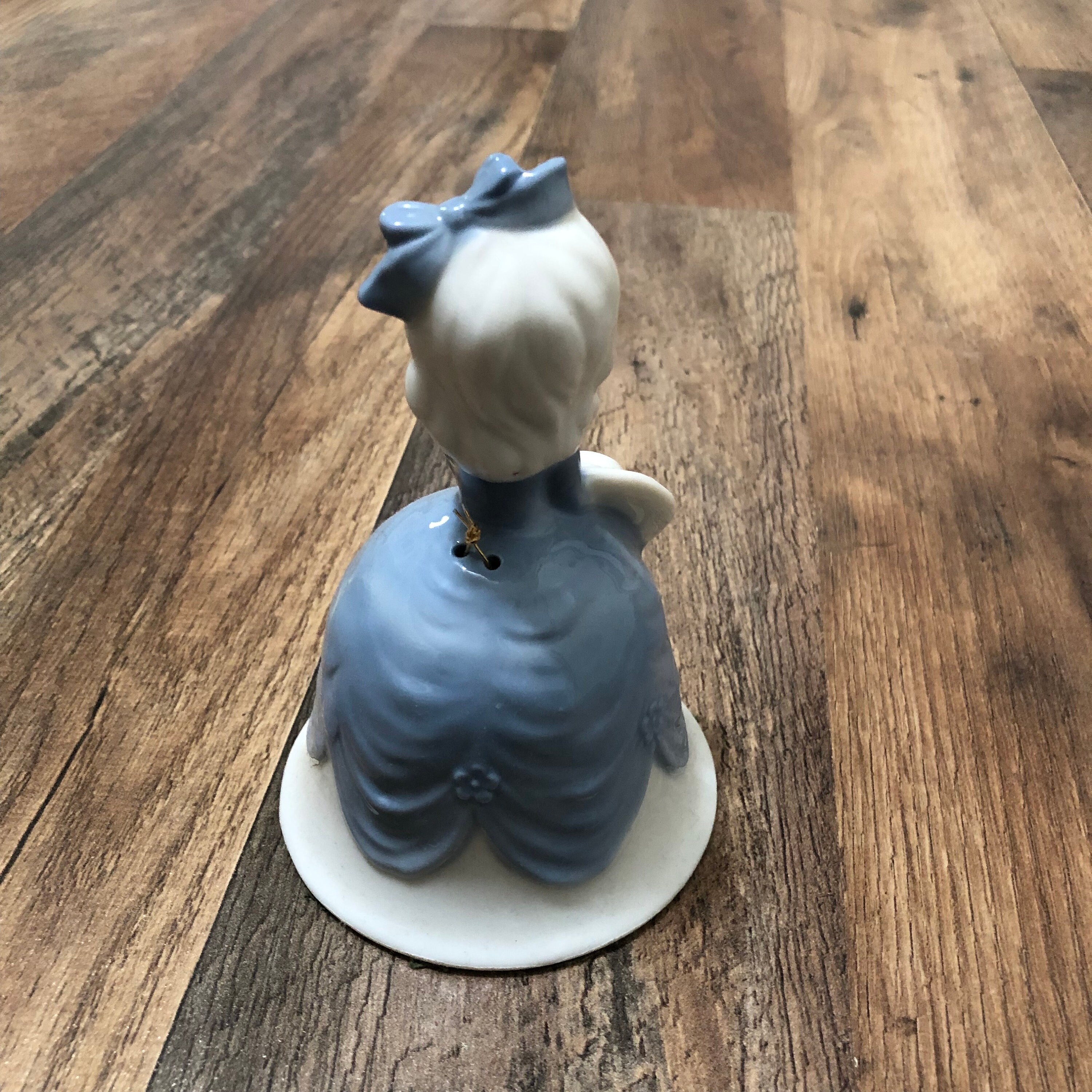 Vintage 1950's Enesco Blue & White Porcelain Southern Belle Figurine ...