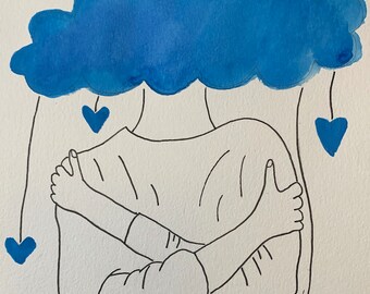 Sad Girl Painting | Etsy