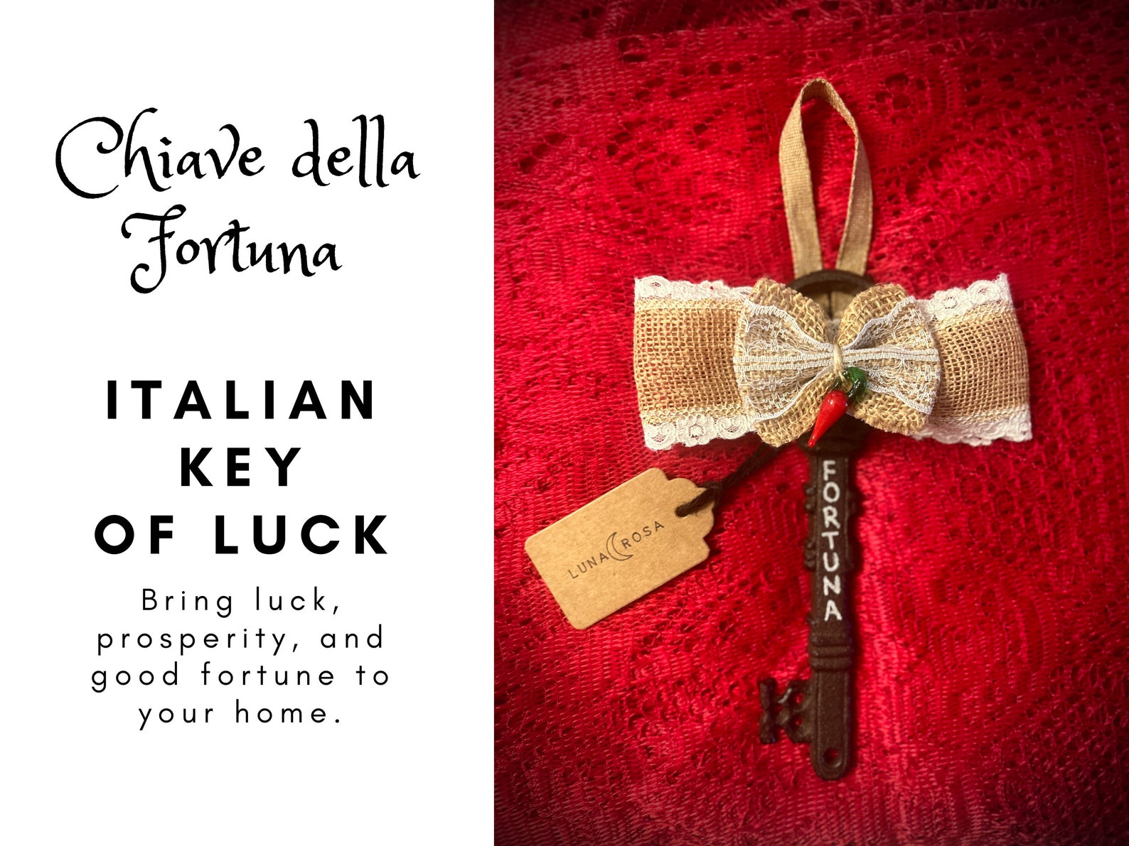 Italian Key of Luck - Handmade Fortuna Home Blessing - Etsy