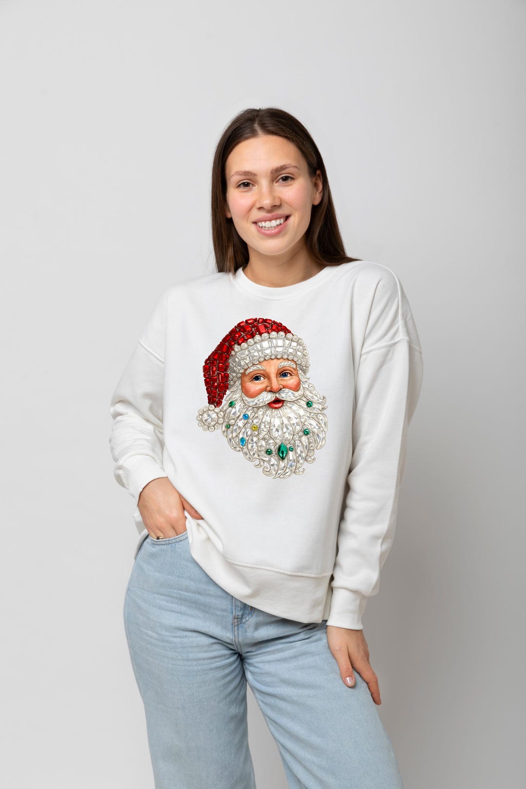 Jeweled Santa Clause Shirt - Etsy