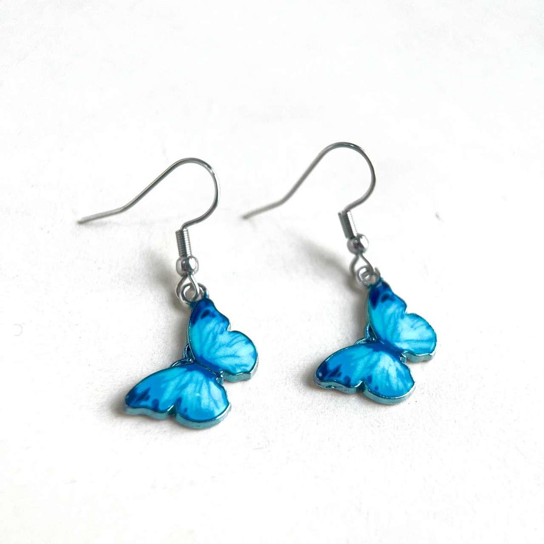 Life is Strange Inspired Blue Butterfly Earrings, Blue Butterfly ...