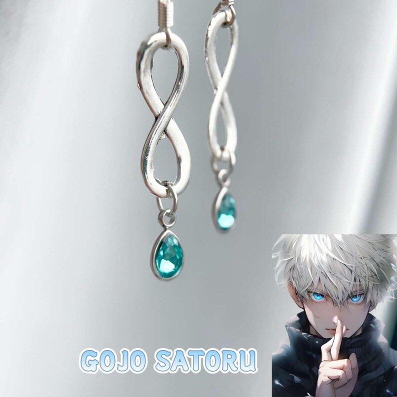 Satoru Gojo Cosplay Earrings, Jujutsu Kaisen Inspired Earrings, Anime ...
