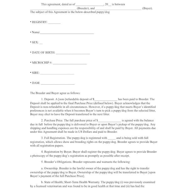 Stud Service Contract Template - Etsy